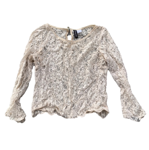 H&M | Tops | Hm Lace Creampink Top | Poshmark